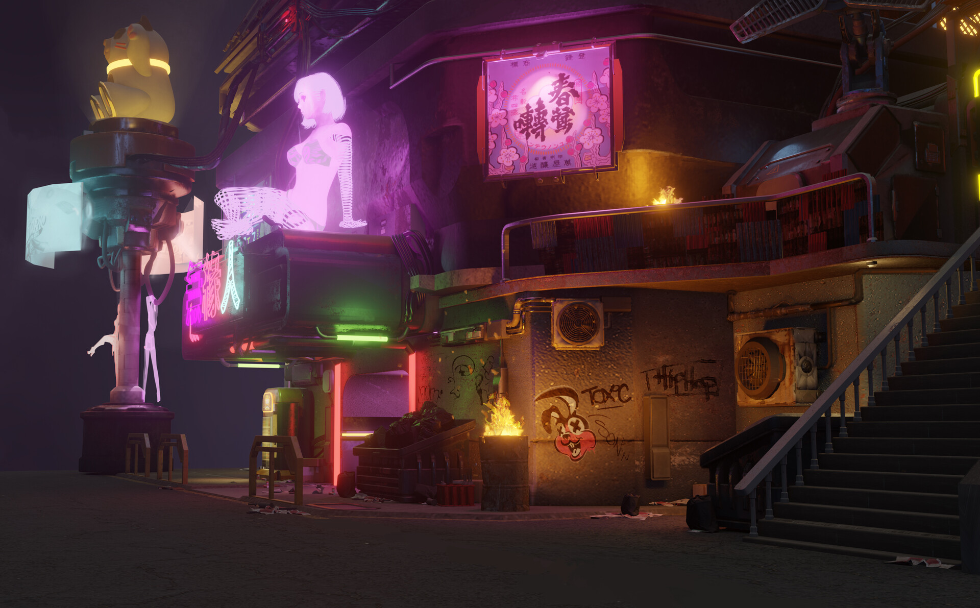 ArtStation - Cyberpunk Bar