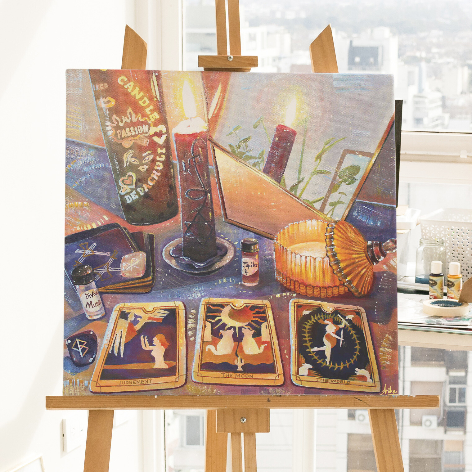 ArtStation - Tarot Reading Acrylic Painting