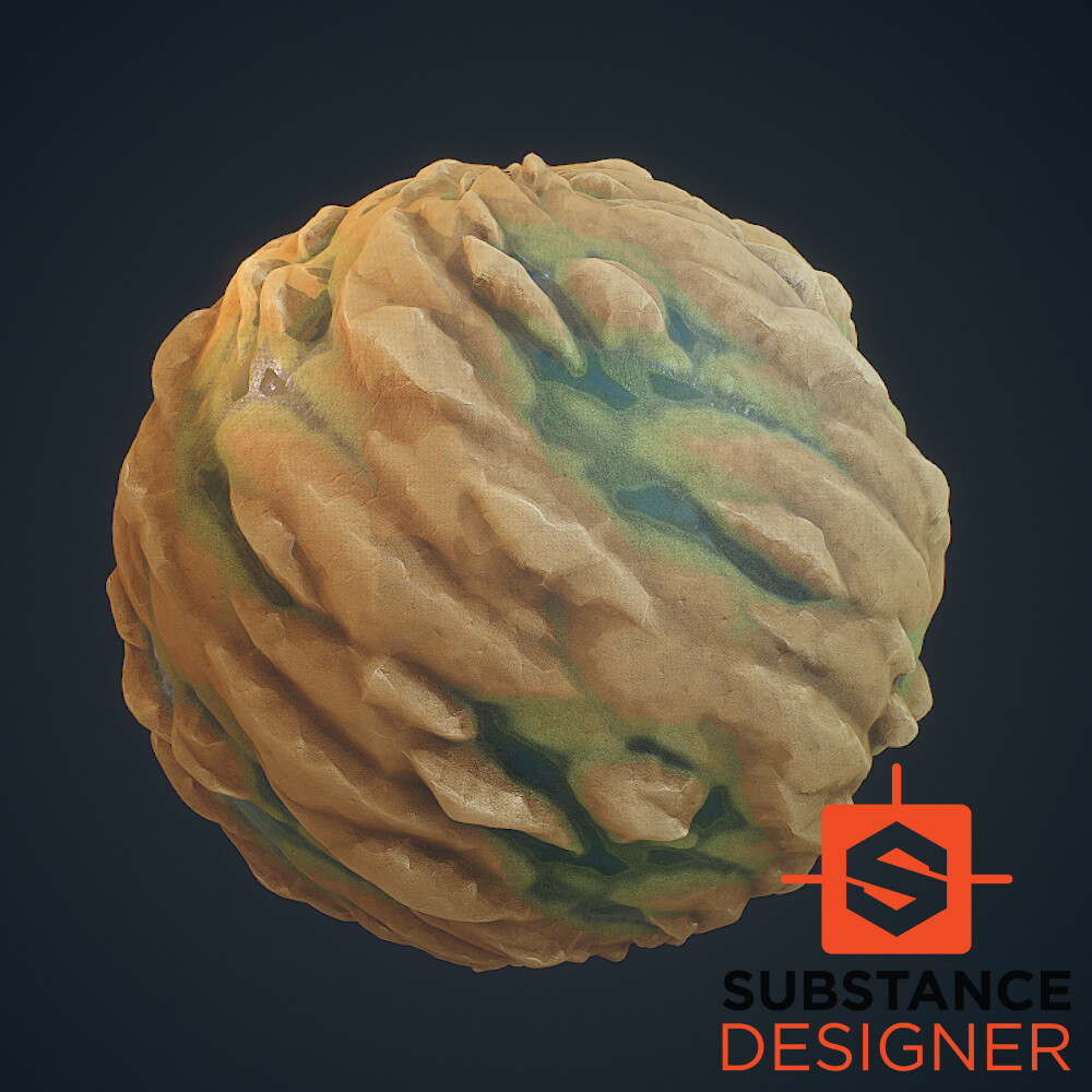 ArtStation - Stylized rock formations with mold / Substance Designer