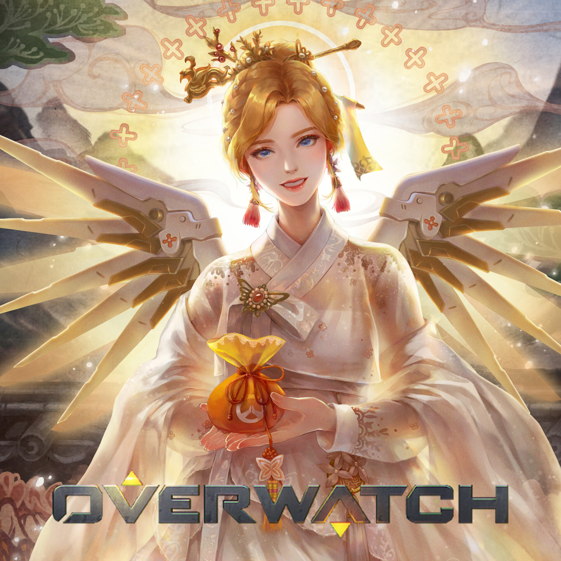 ArtStation - Overwatch HANBOK Mercy illustration