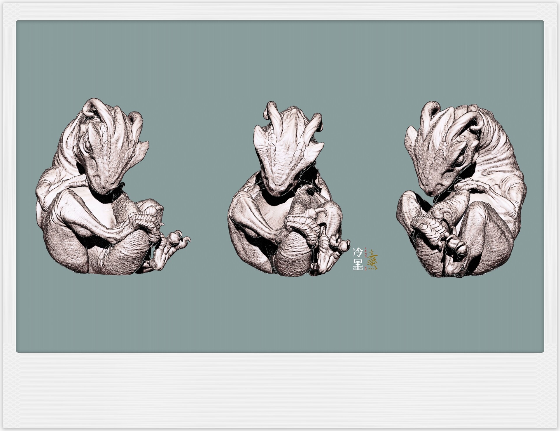 ArtStation - The little fat dragon holding his belly