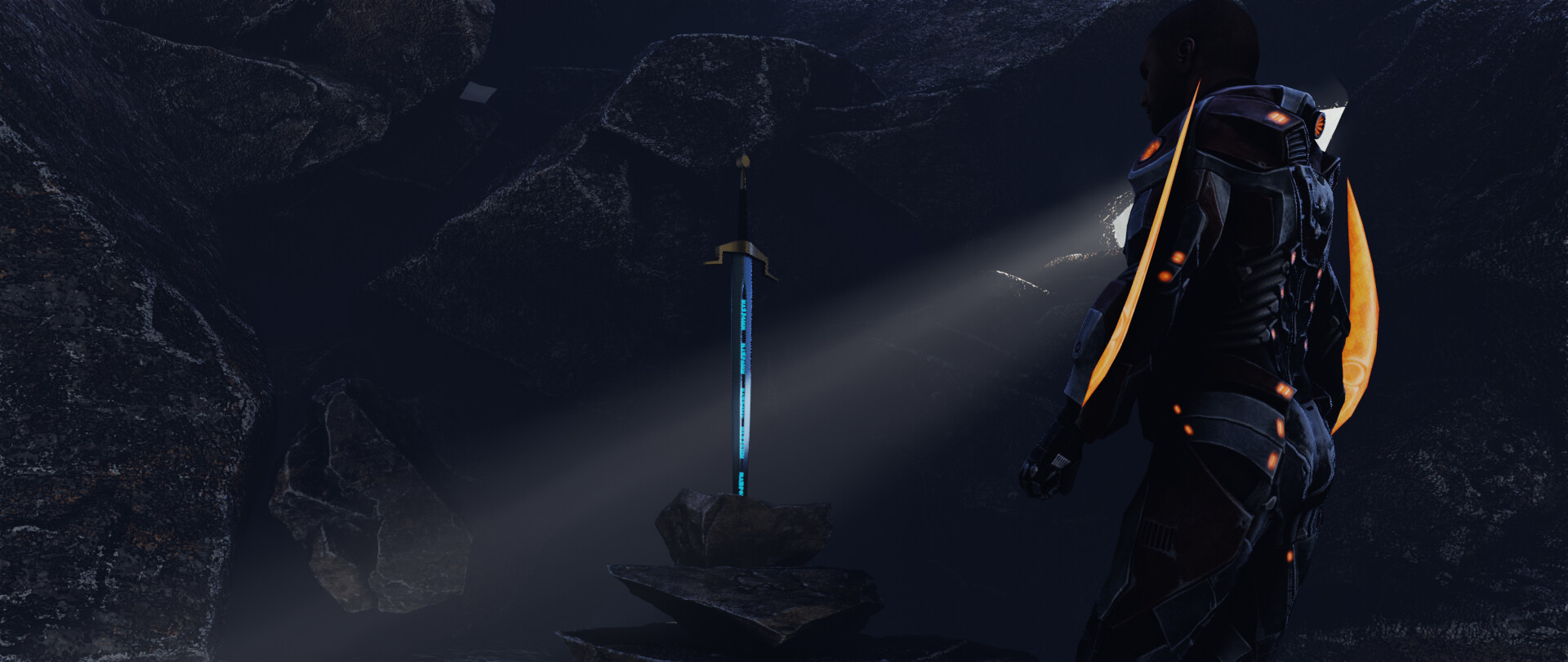 ArtStation - Man With Sward In The Cave