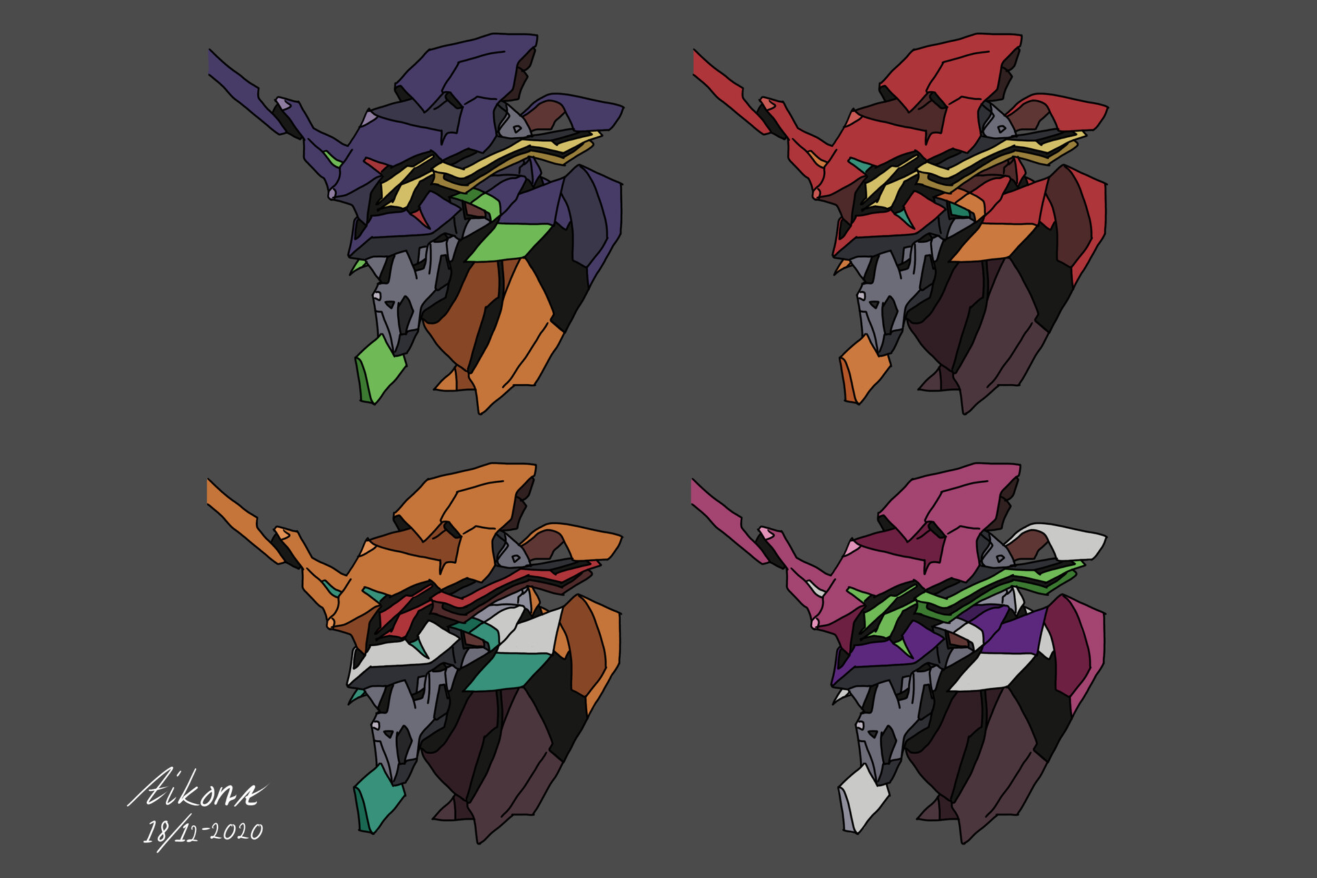 ArtStation - EVA-13 Fanart - Different Colour Variations