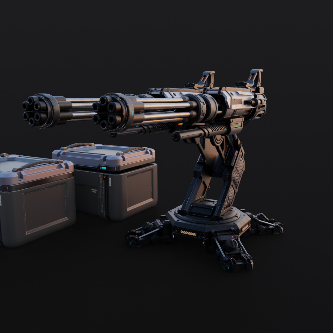 ArtStation - Turret and Crates
