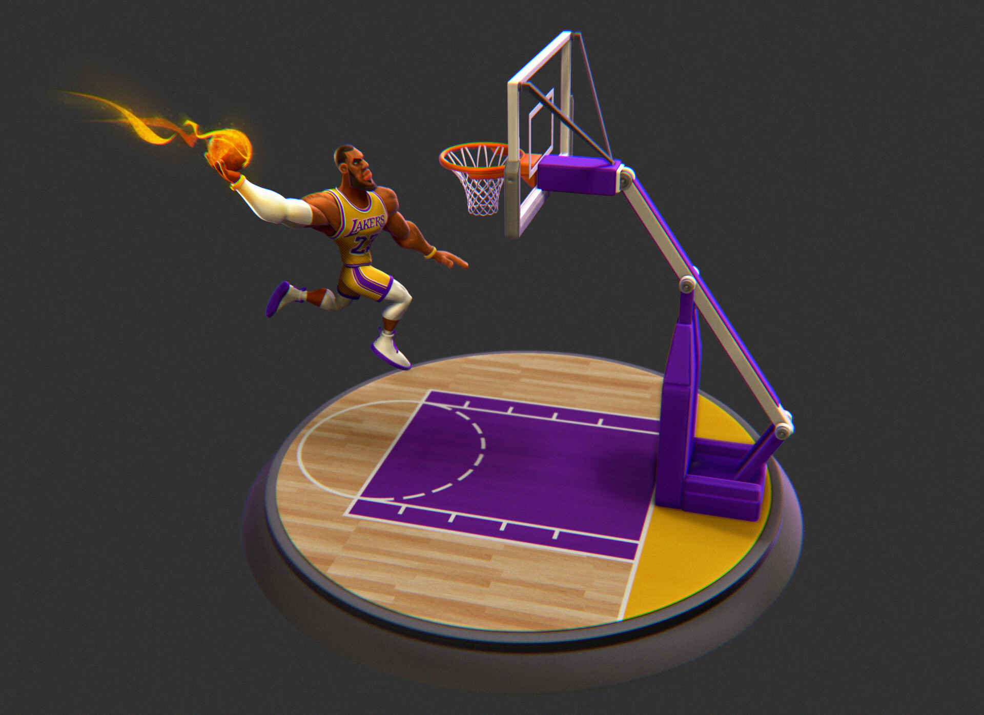 ArtStation - Lebron James Tomahawk Cartoon