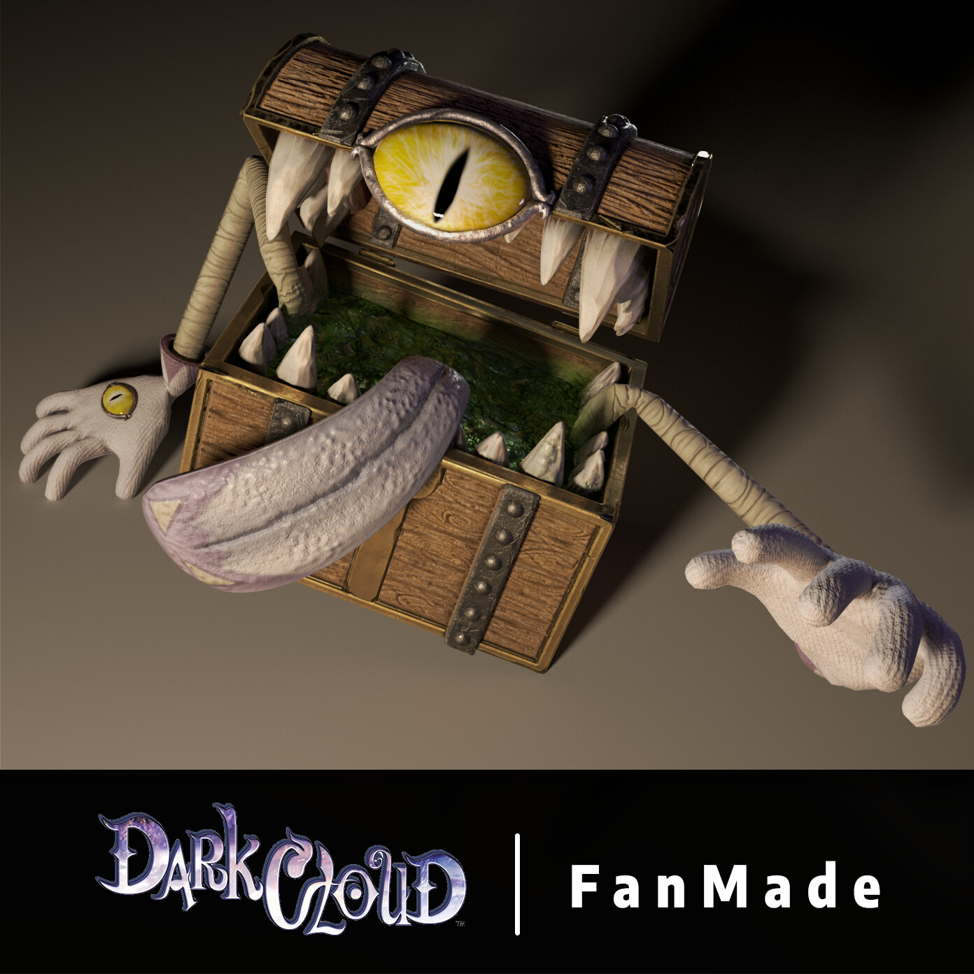 ArtStation - King Mimic - Dark Cloud - Rig Modeling Texture [FANART]
