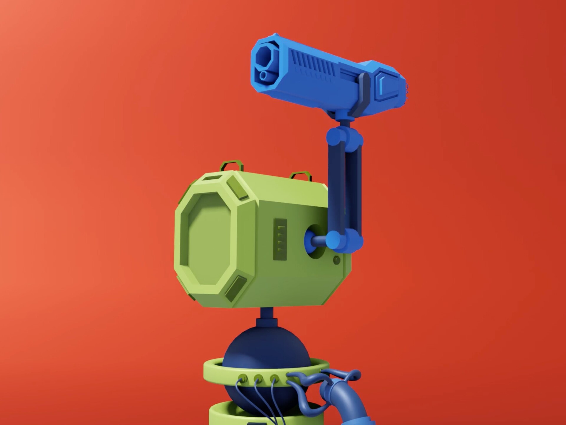 ArtStation - One Wheel Robot with Gun