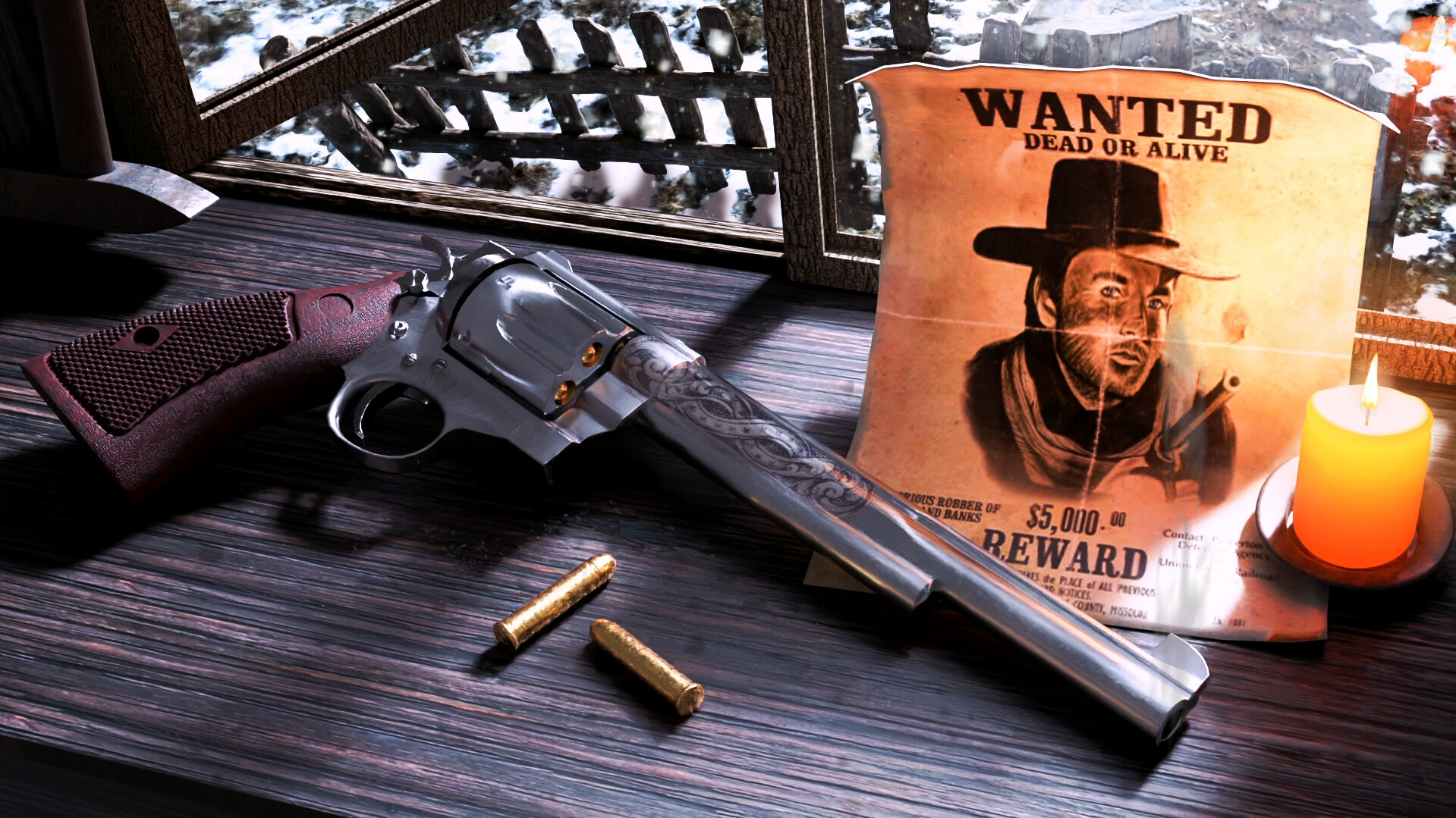 ArtStation - 3D Revolver (and Wanted Poster)