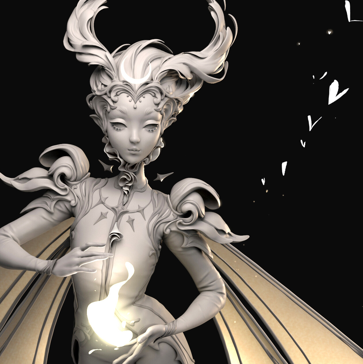 ArtStation - Queen Mab / Black & White Render