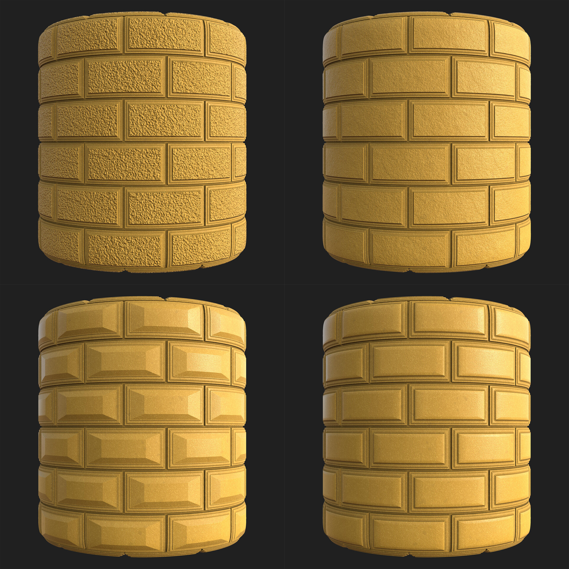 ArtStation - Rusticated stucco masonry set 1