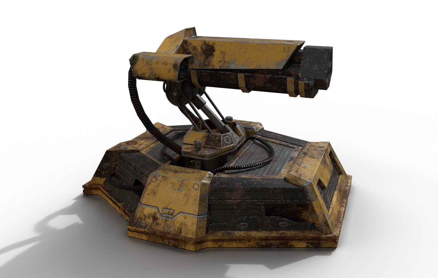 ArtStation - old rusted turret gun