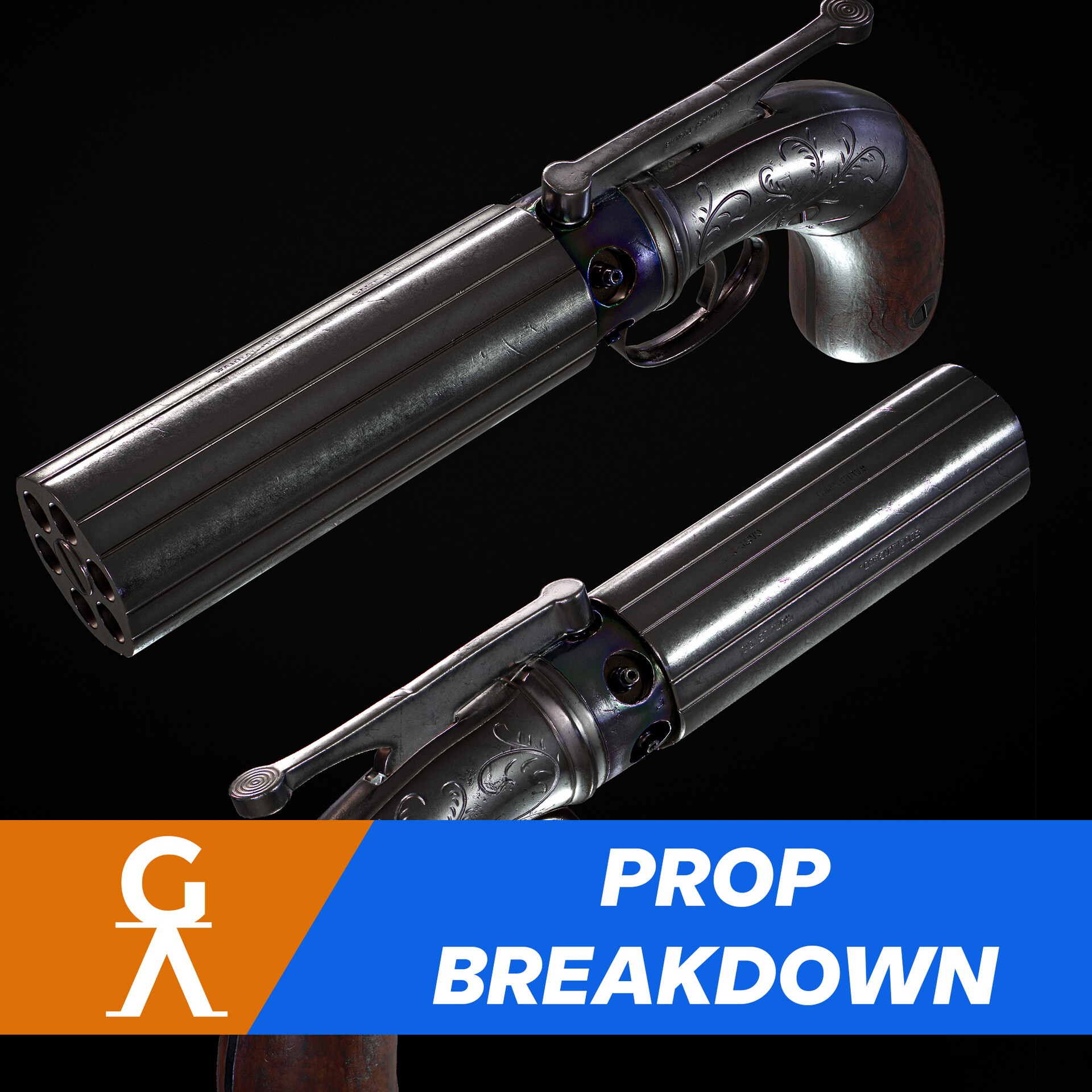 ArtStation - Stocking & Co. Pepperbox Pistol – Prop Breakdown - Stephen Mok