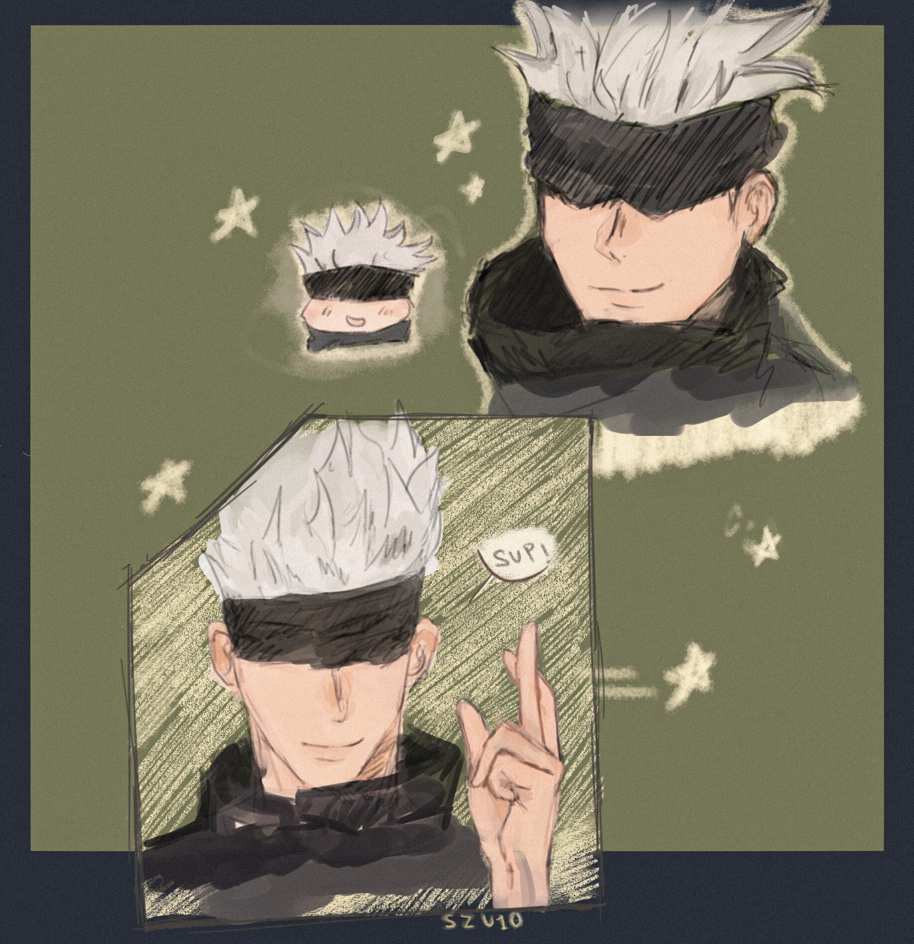 ArtStation - | Gojo x Garou doodle