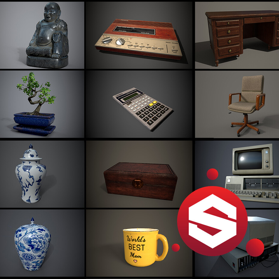 ArtStation - Mom's Office Props