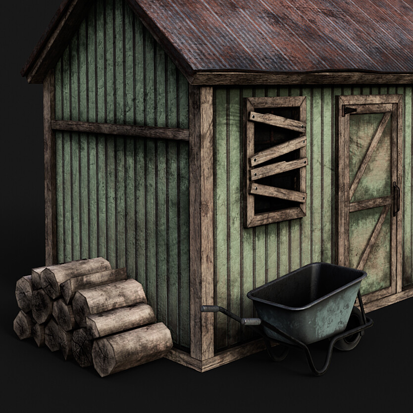 ArtStation - Abandoned Shed - Trim sheet environment project