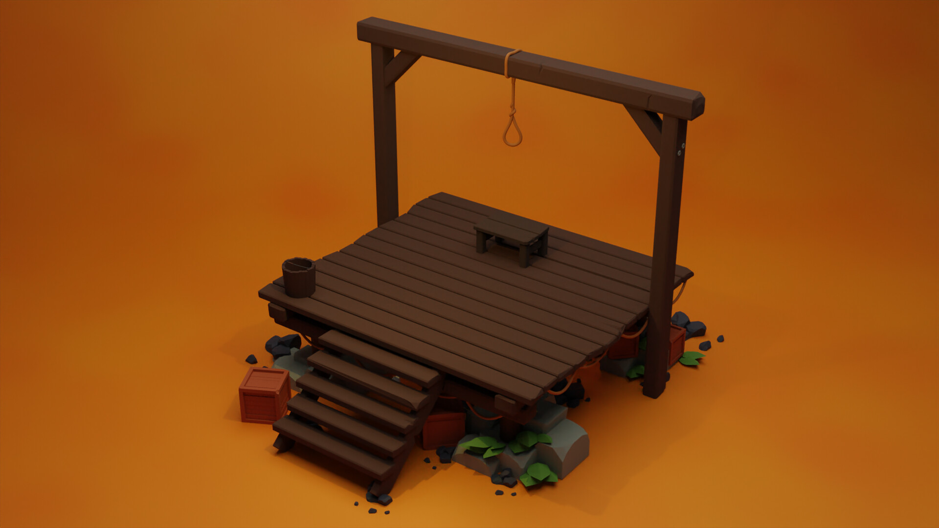 ArtStation - 3D Low-Poly execution site