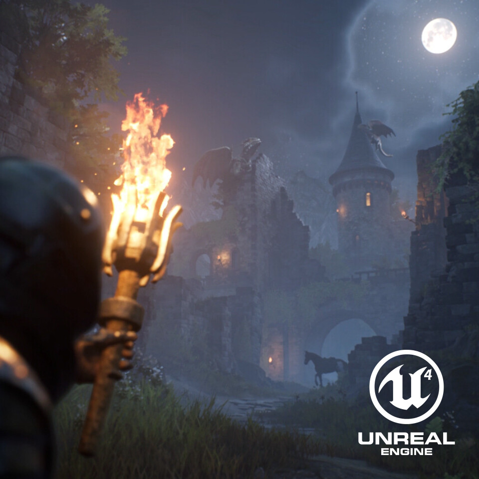 ArtStation - UE4- Lighting Study: Night Castel