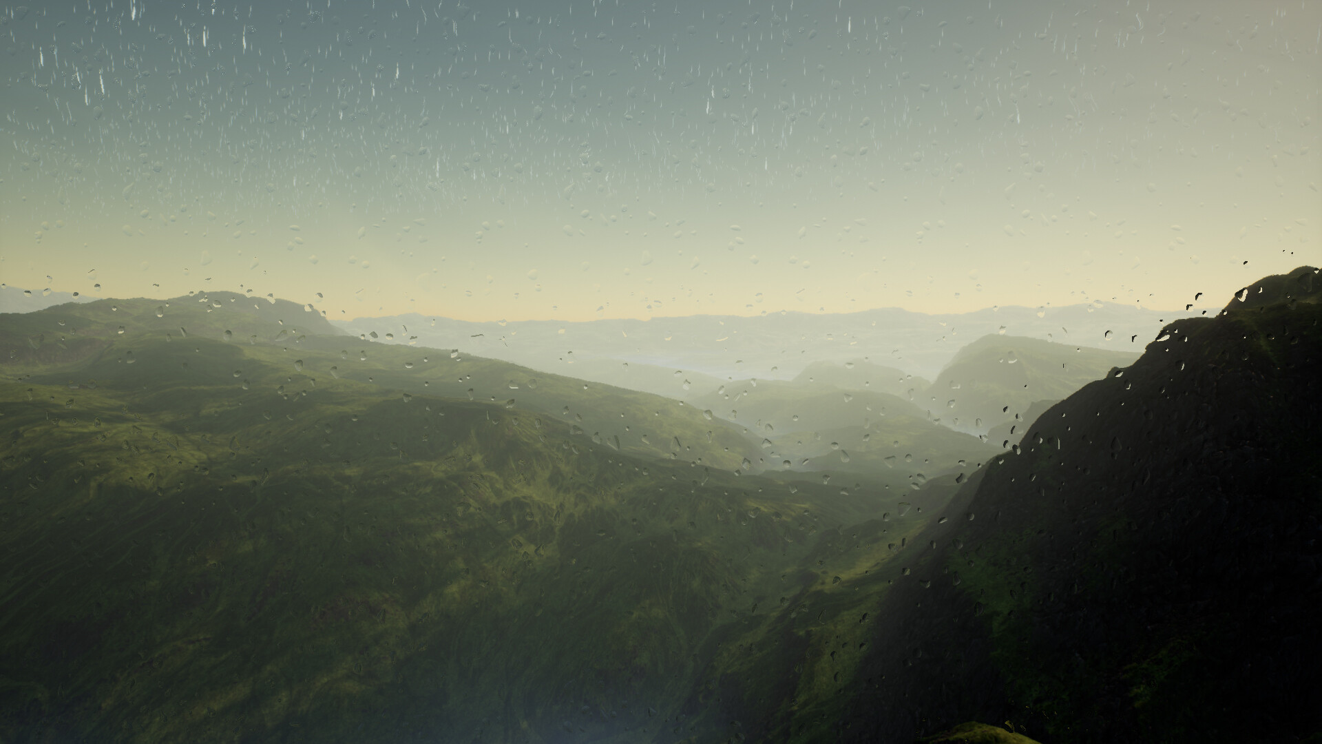 ArtStation - Environmental Rainfall and wet screen post-fx