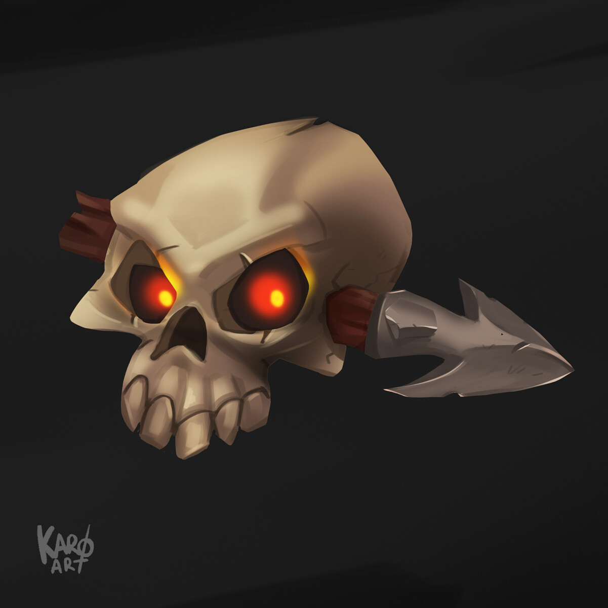 ArtStation - Skull and volcano