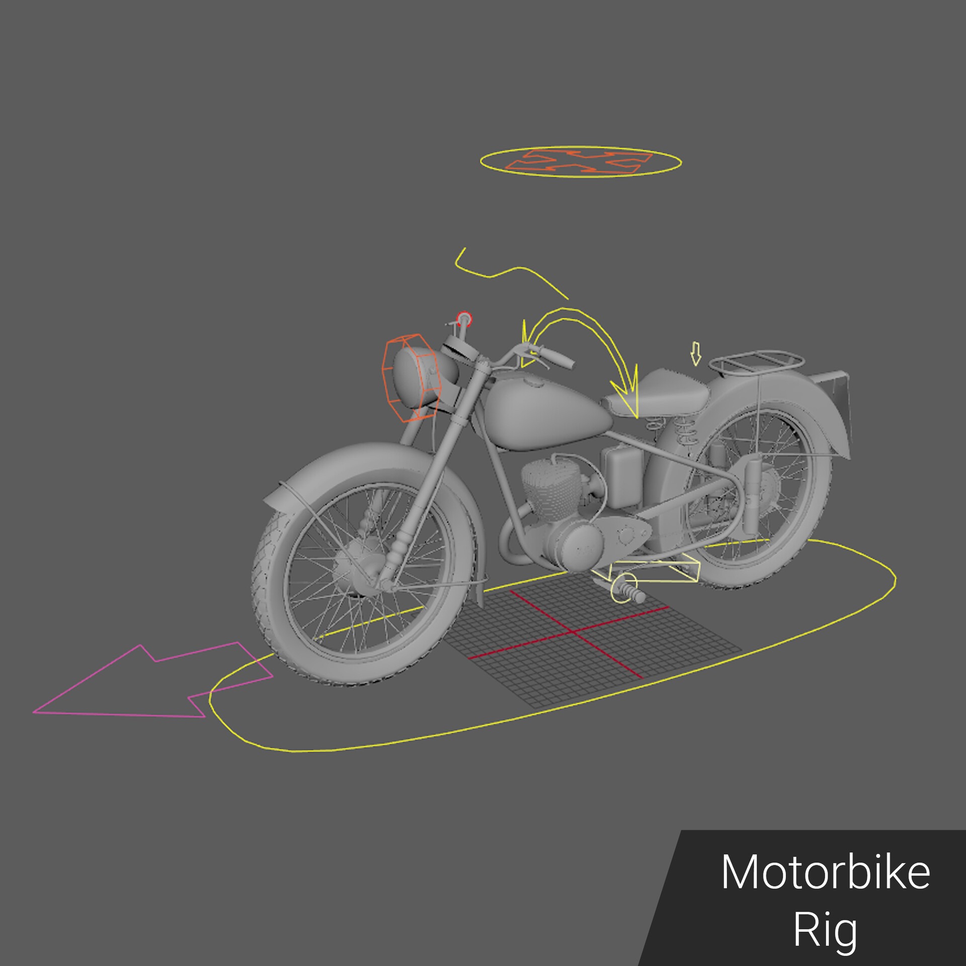 ArtStation - WWII Motorbike Rig.