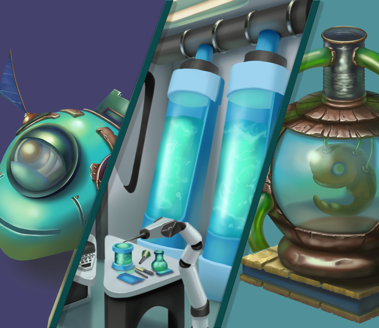 ArtStation - Sci Fi laboratory concept art + Props design