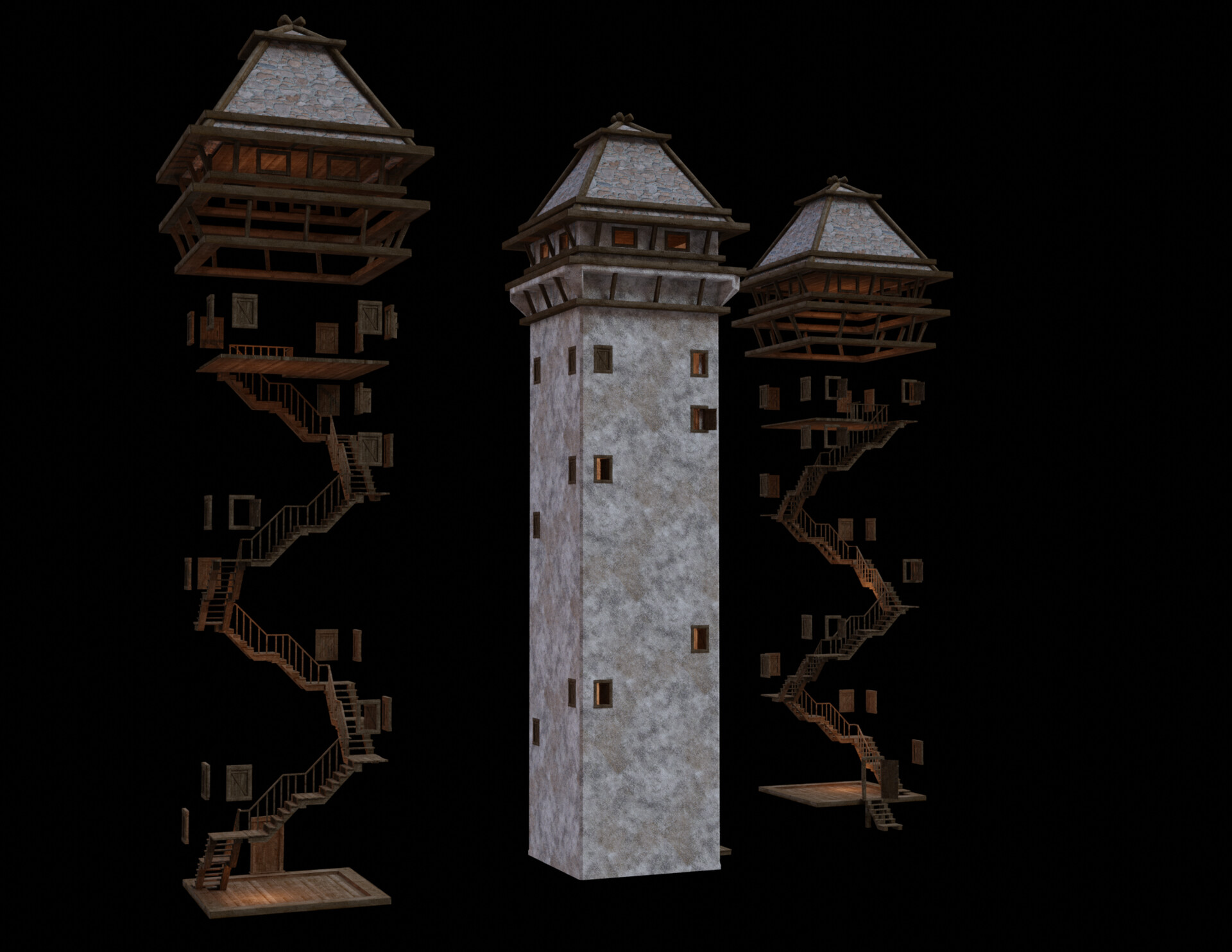 ArtStation - Tower for medieval play projects