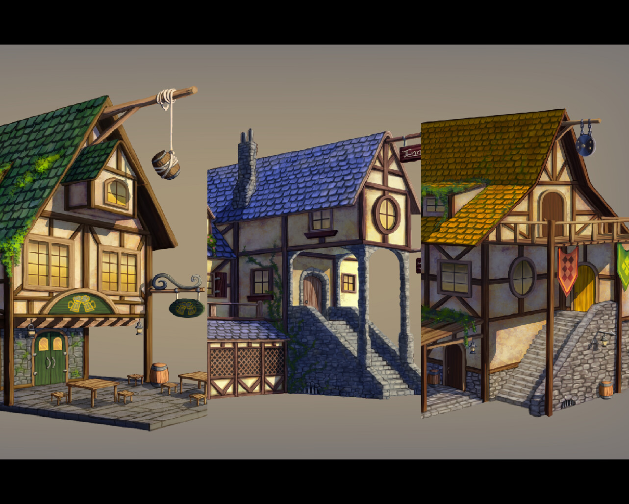 ArtStation - Medieval buildings - concepts (project Send Help)