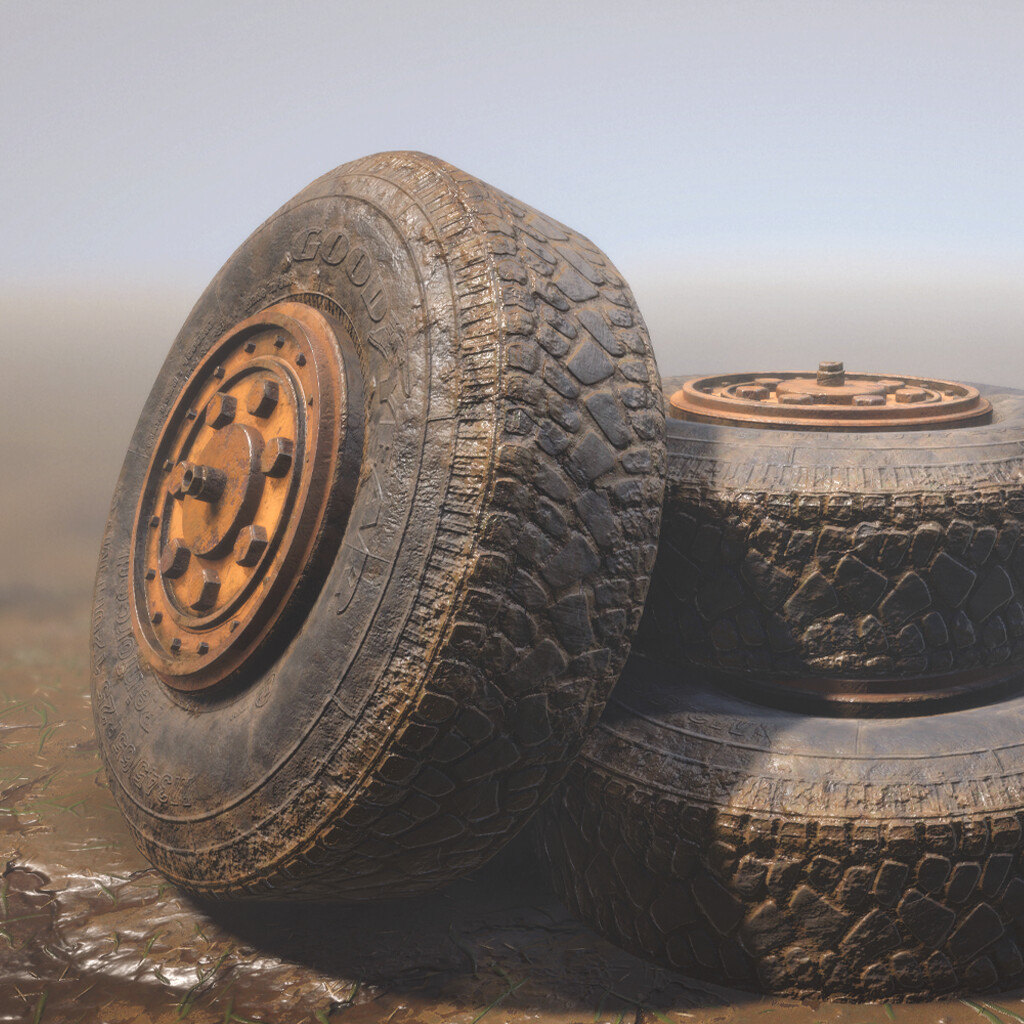 ArtStation - Muddy Tyres