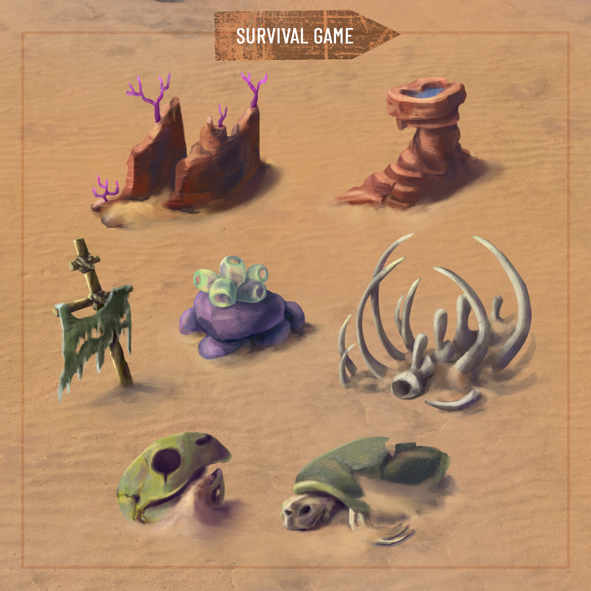 ArtStation - Game Props for the Survival Game "Double Trouble"