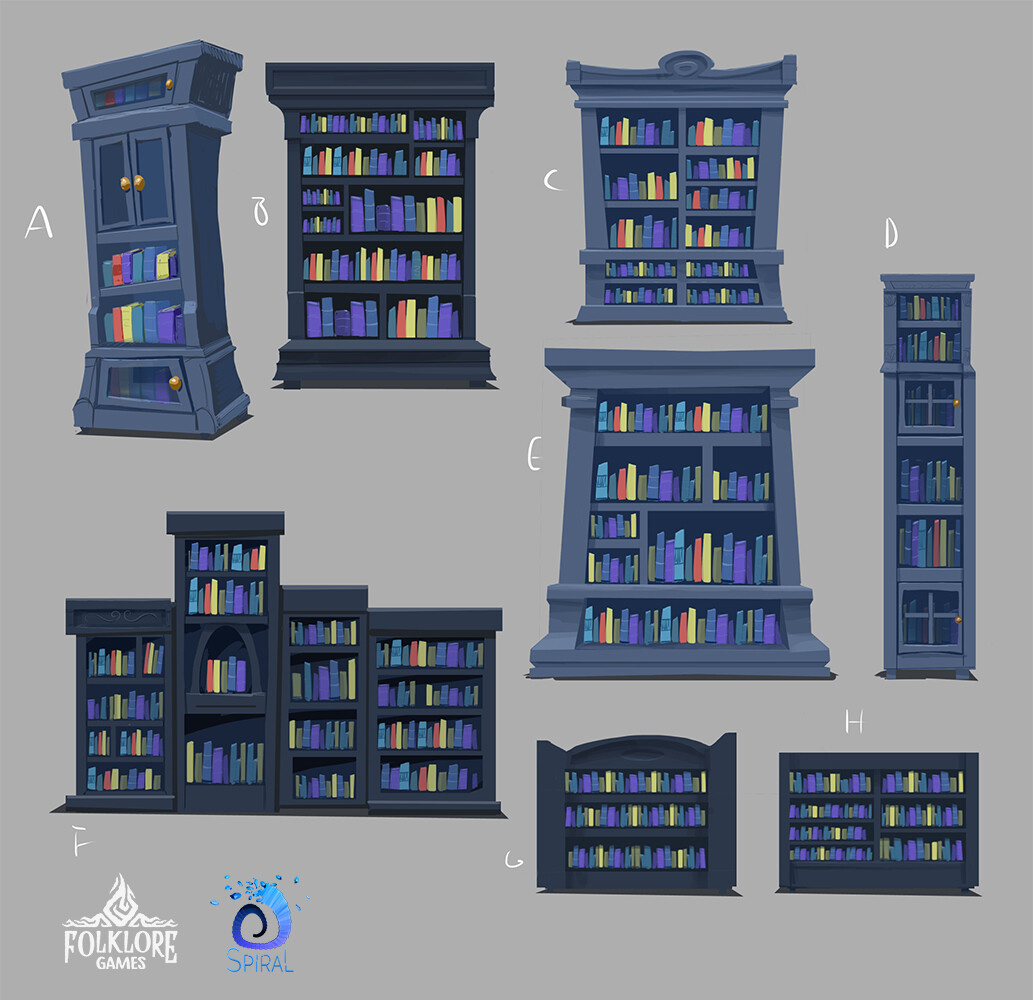 ArtStation - Library Props exploration for Folklore Games 2018