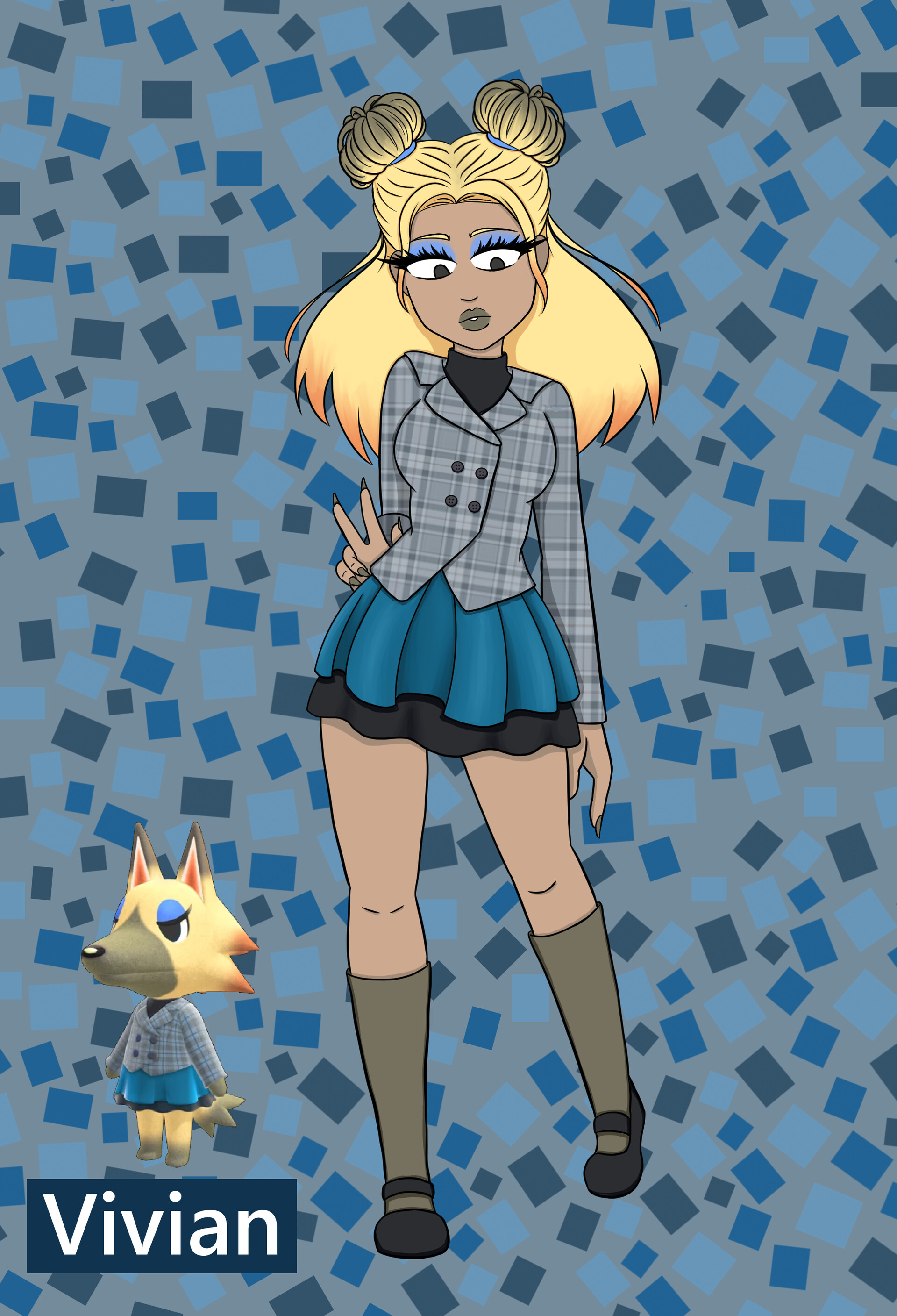 ArtStation - Re-imagining Animal Crossing's Vivian as a Human