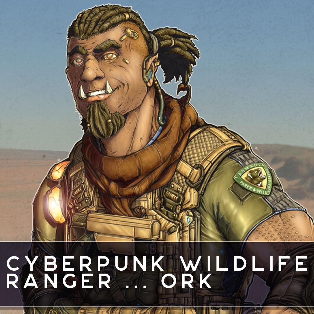 ArtStation - Cyberpunk Wildlife-Ranger Ork Character