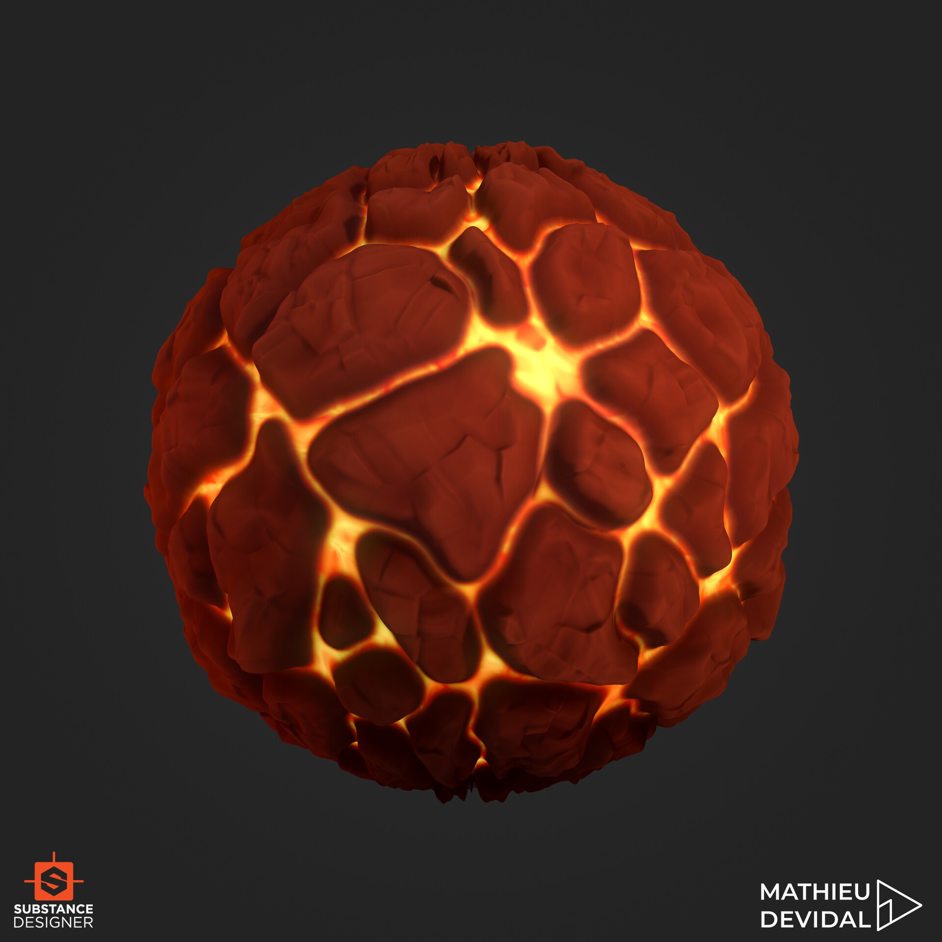 ArtStation - Stylized Lava Rock Material - Substance Designer