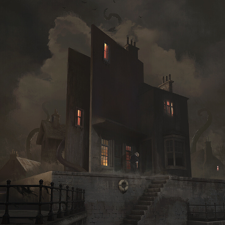 ArtStation - Cthulhu Nightmare - House on the Rocks