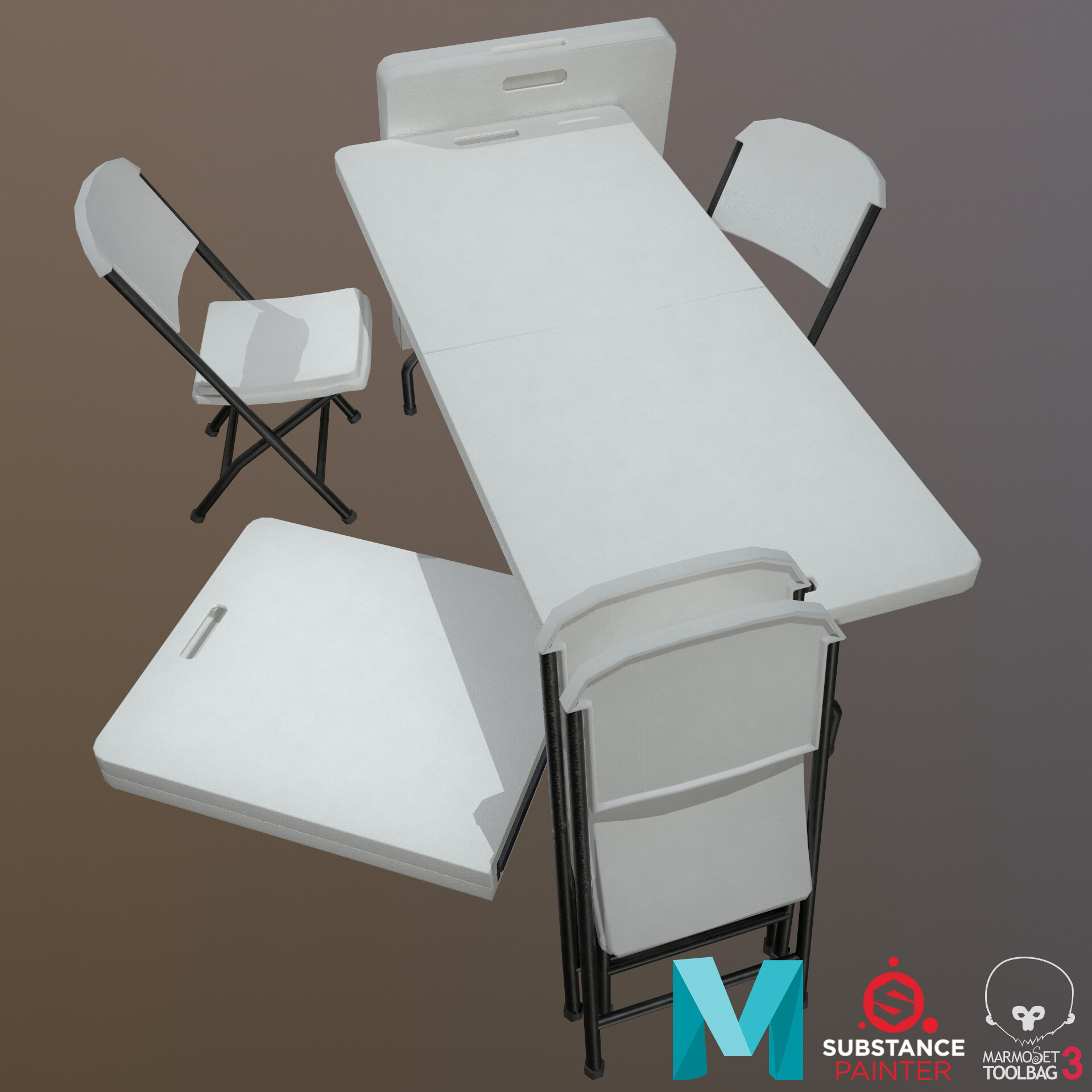 ArtStation - Folding Table and Chair