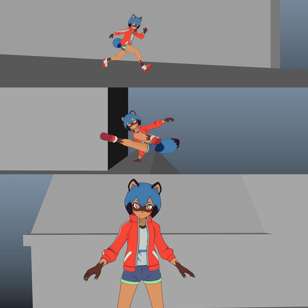 ArtStation - Action Shot Animation (Michiru Rig)