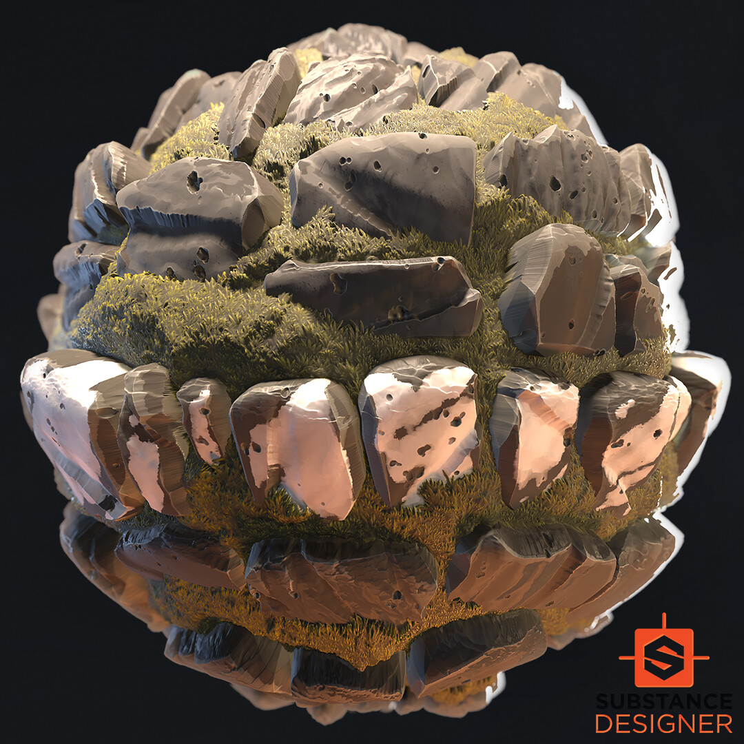 ArtStation - Stylized stone wall
