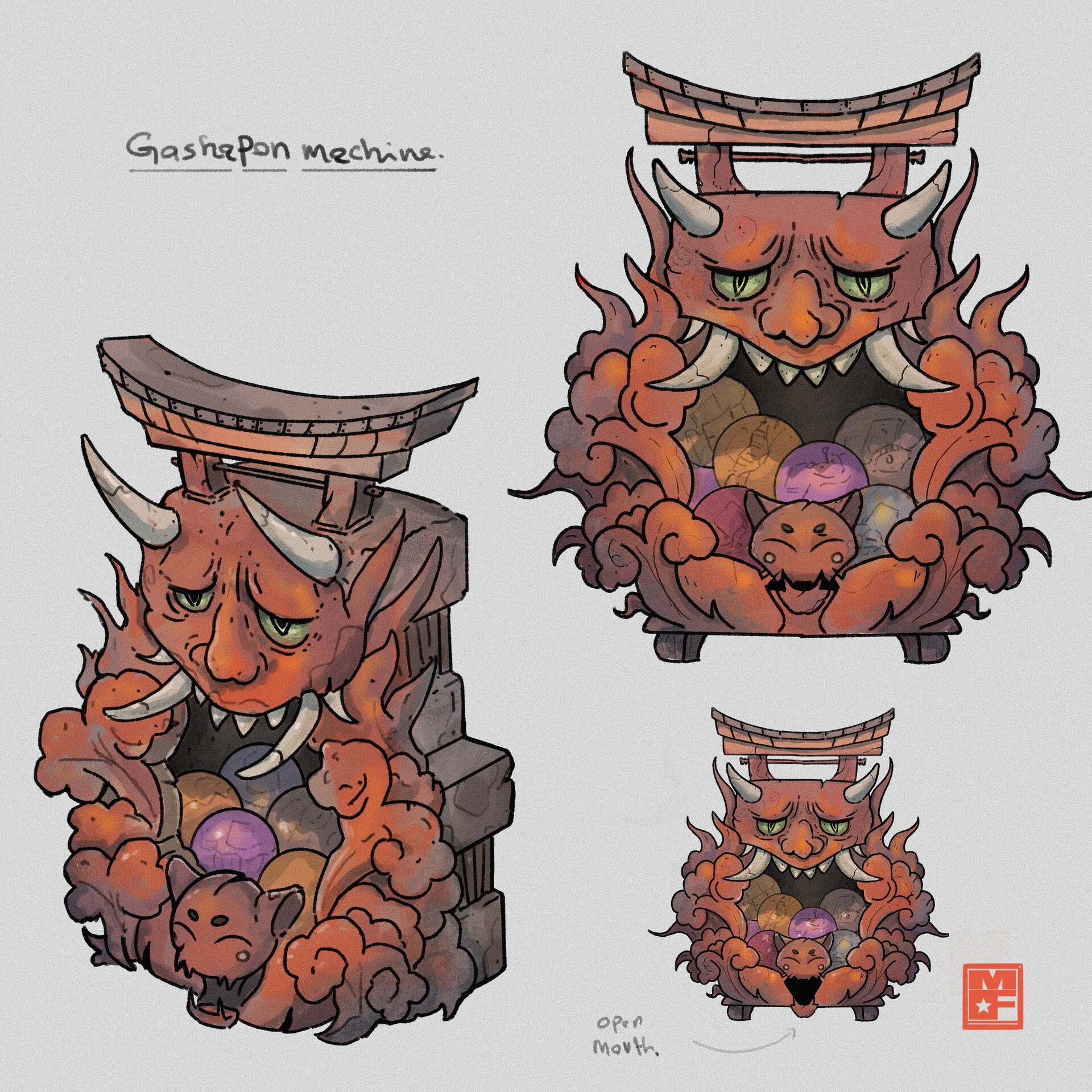 ArtStation - Yokai gashapon machine concept