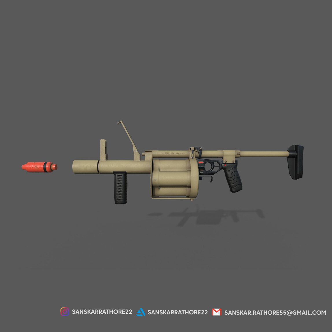 ArtStation - Grenade launcher game 3d model