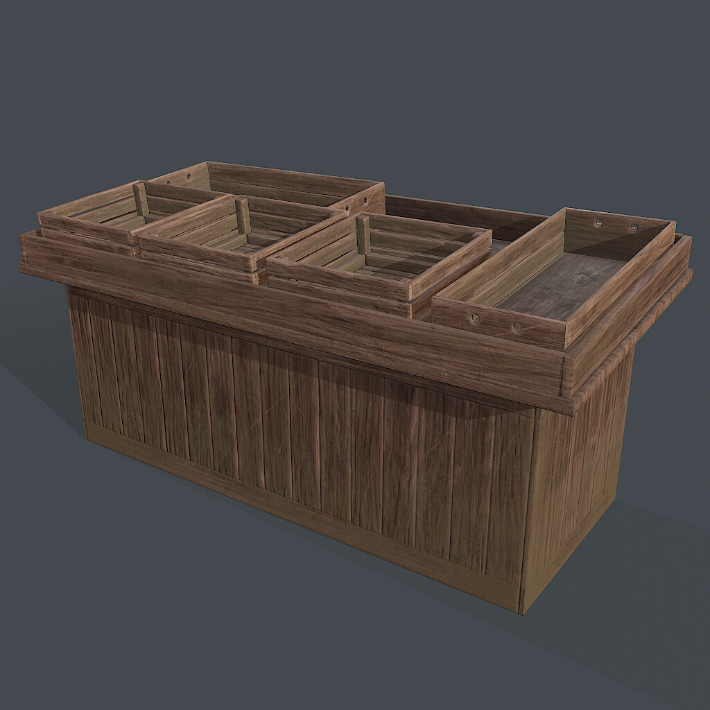 ArtStation - Wooden market stall