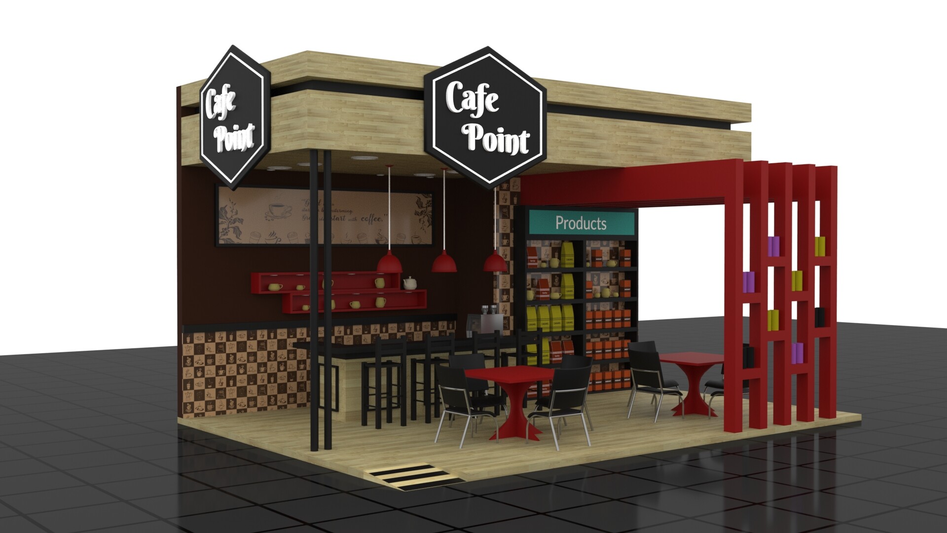 ArtStation - Cafe Point - Stall Design