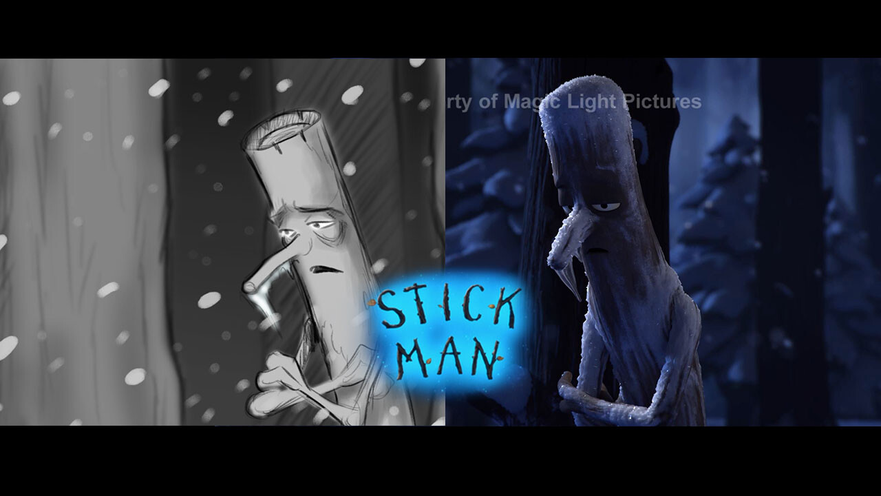 ArtStation - 'Stick Man' - Lost in the Snow Storyboard and Final ...