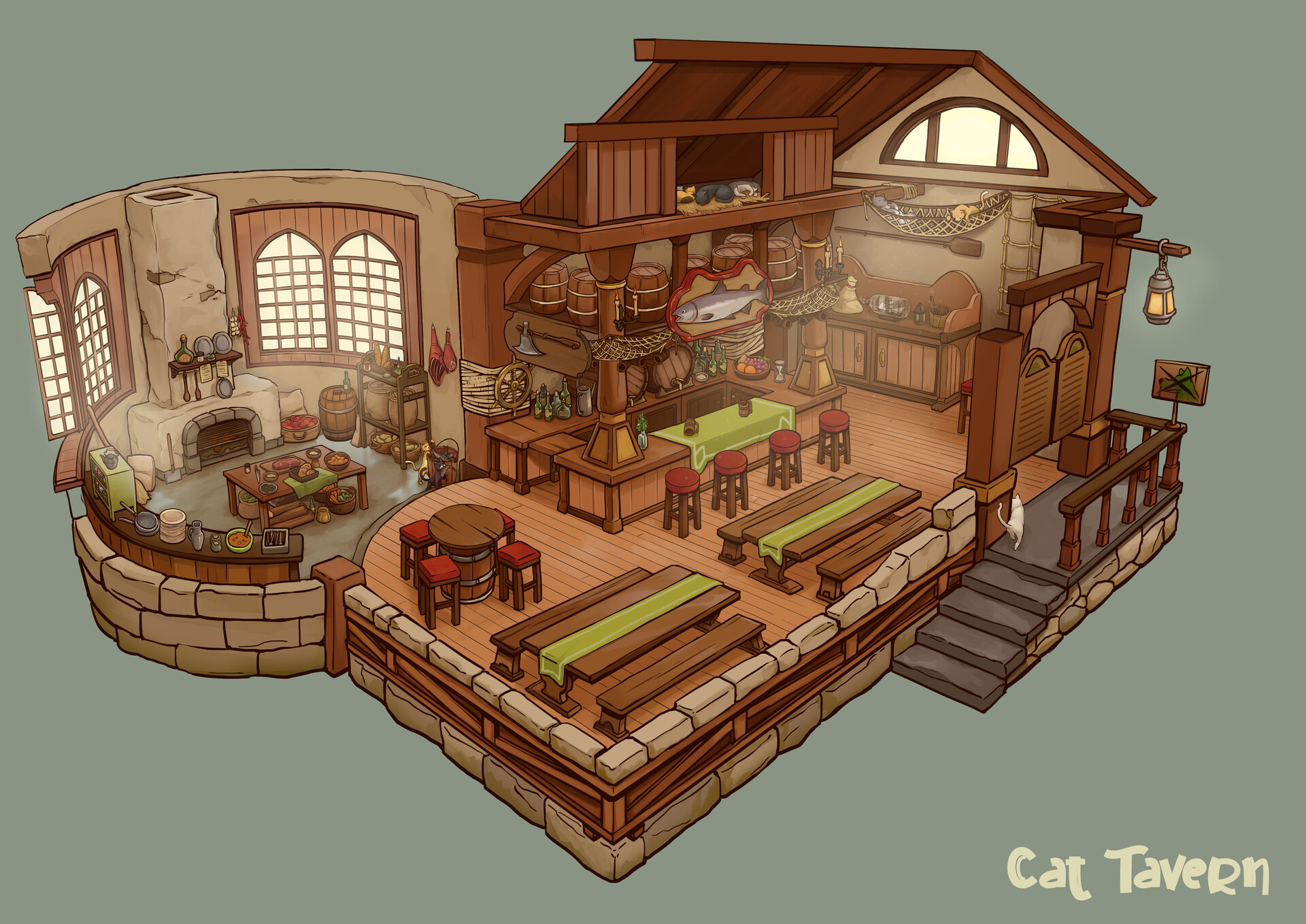 ArtStation - Cat Tavern