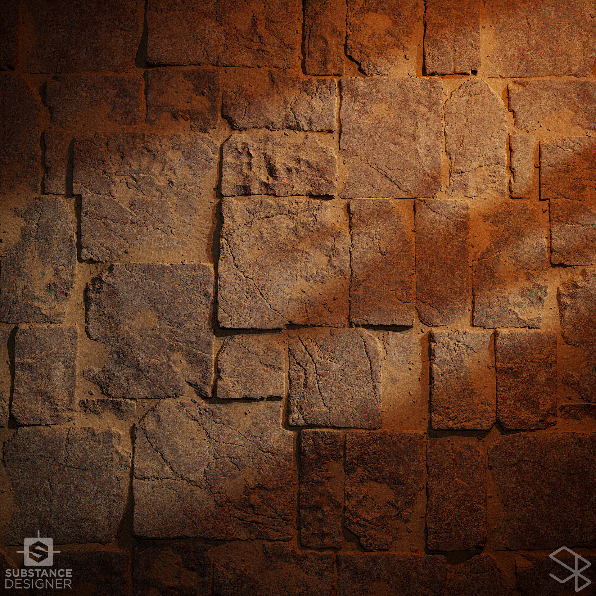 ArtStation - Rough Stone Tiles - Substance Designer