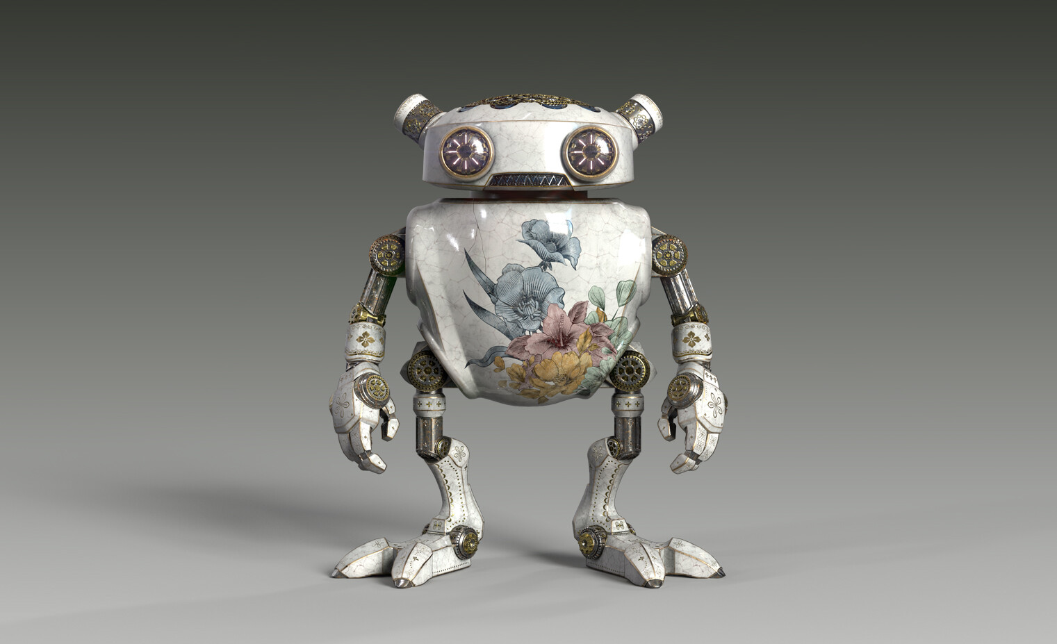 ArtStation - Texturing a Steampunk Porcelain Robot