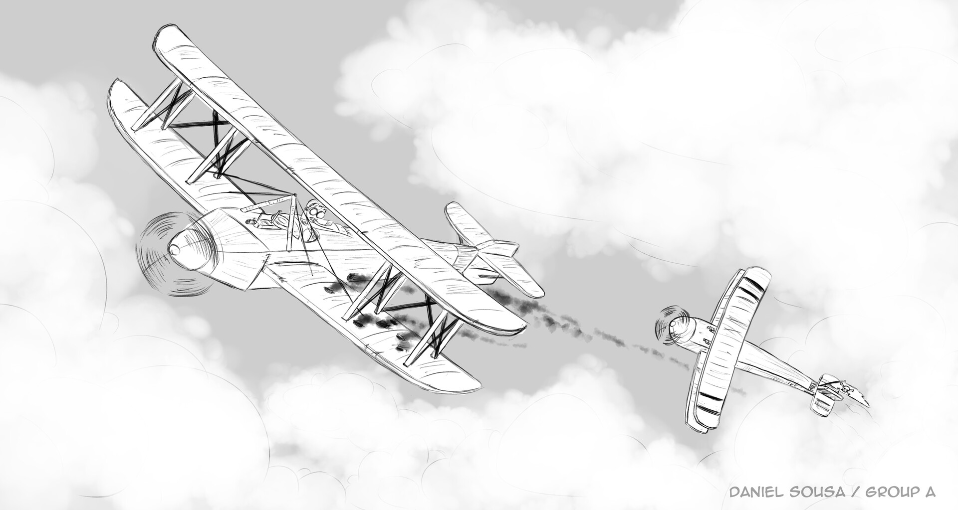 ArtStation - Planes / Dogfight Sketch