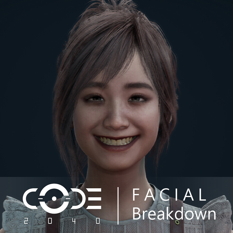 ArtStation - CODE2040 / Facial (Red dress girl) (紅衣少女_表情變化)