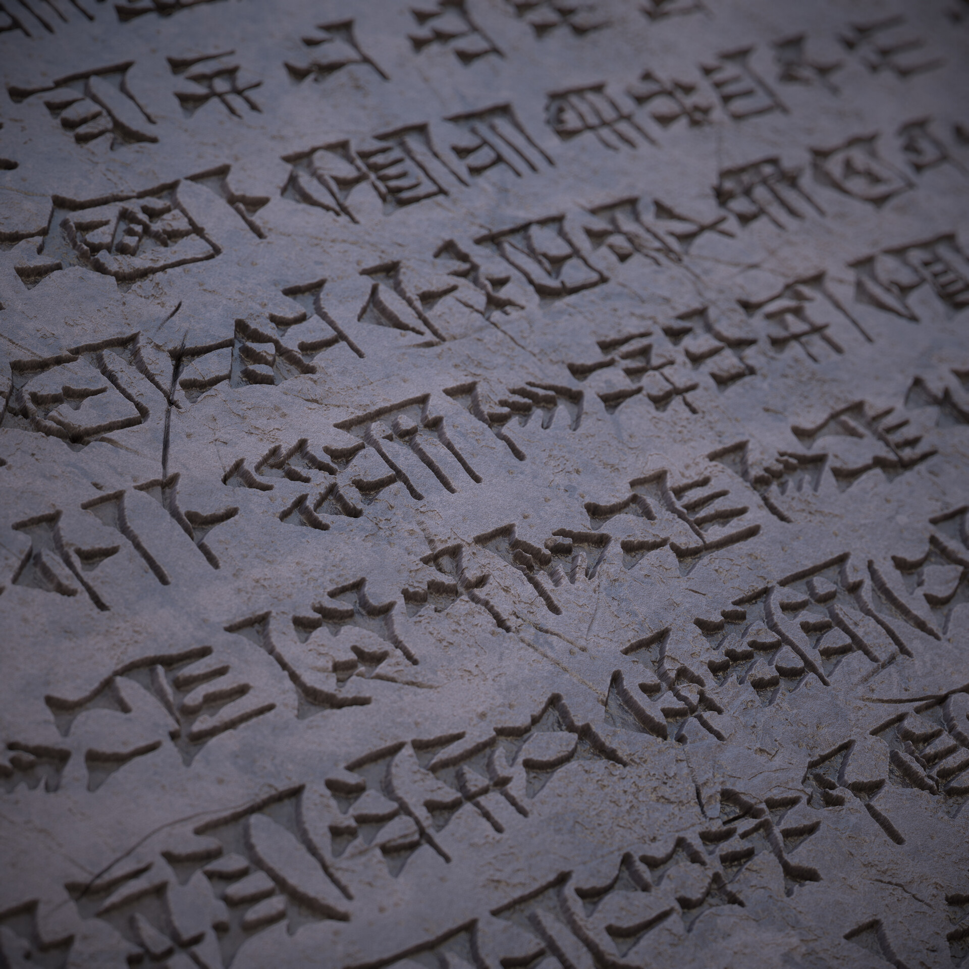ArtStation - Ancient language carved on stone