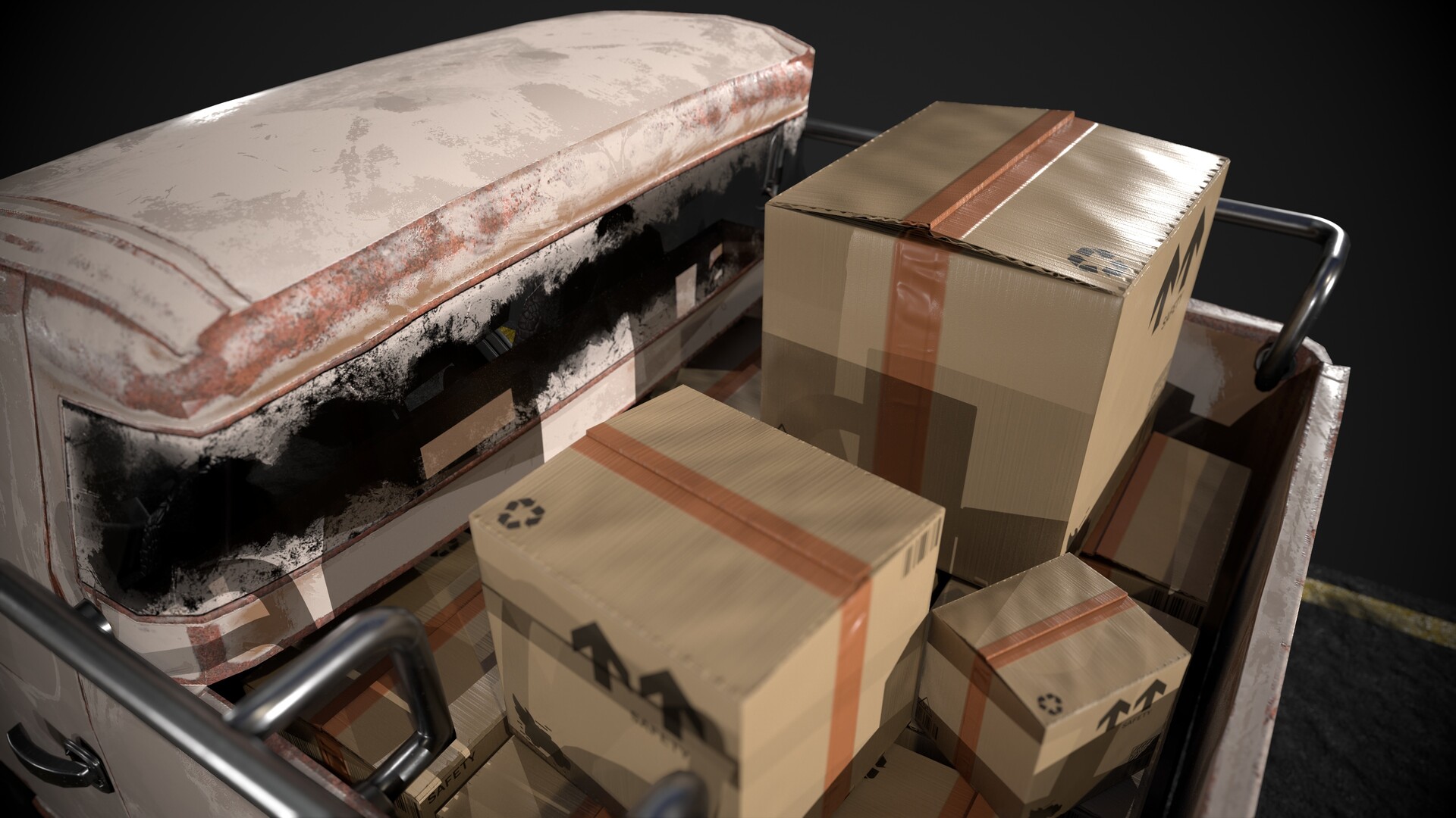 ArtStation - carton box >>CG .. minimum topology