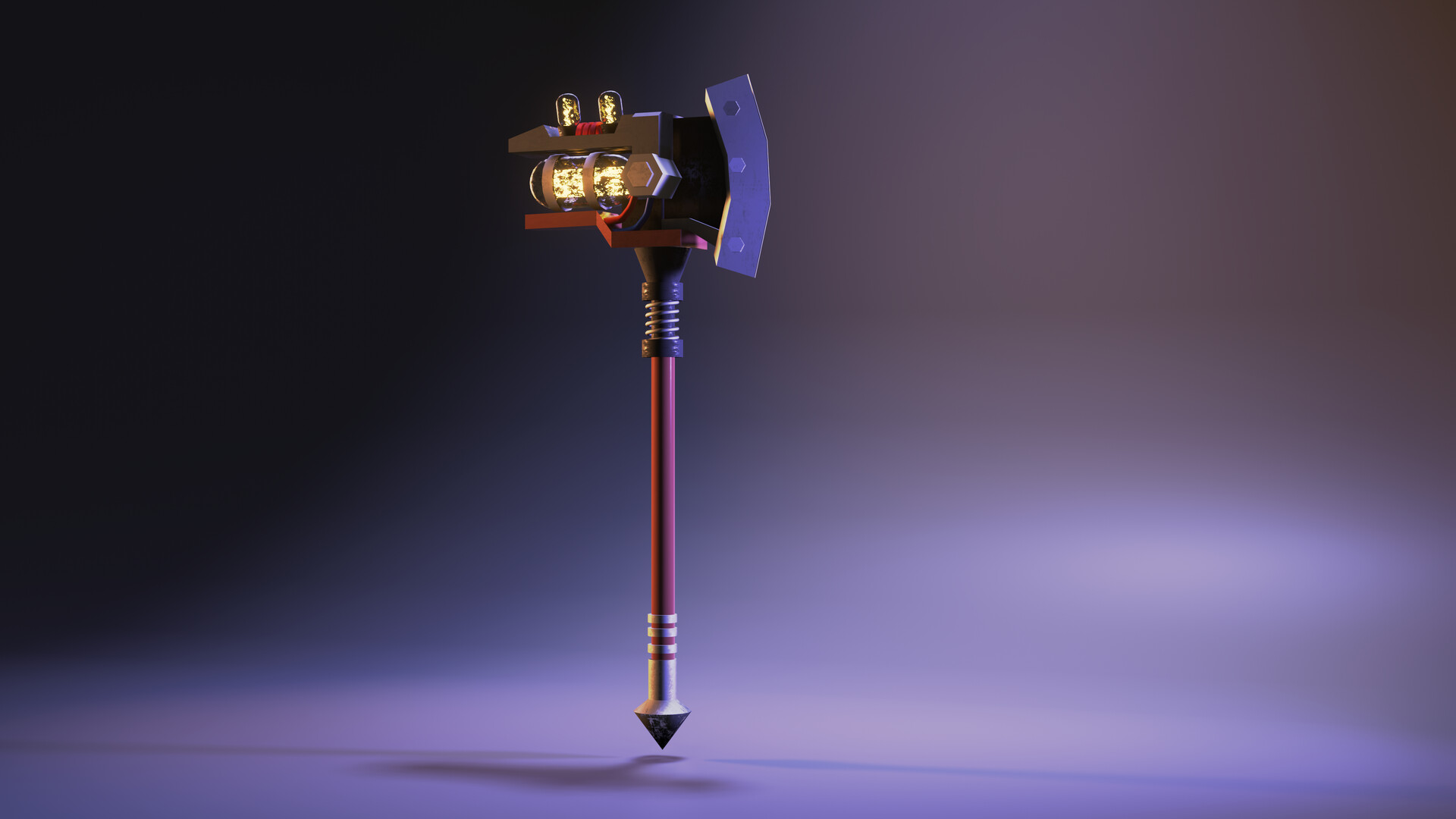 ArtStation - Cyber Axe. My first low poly weapon.